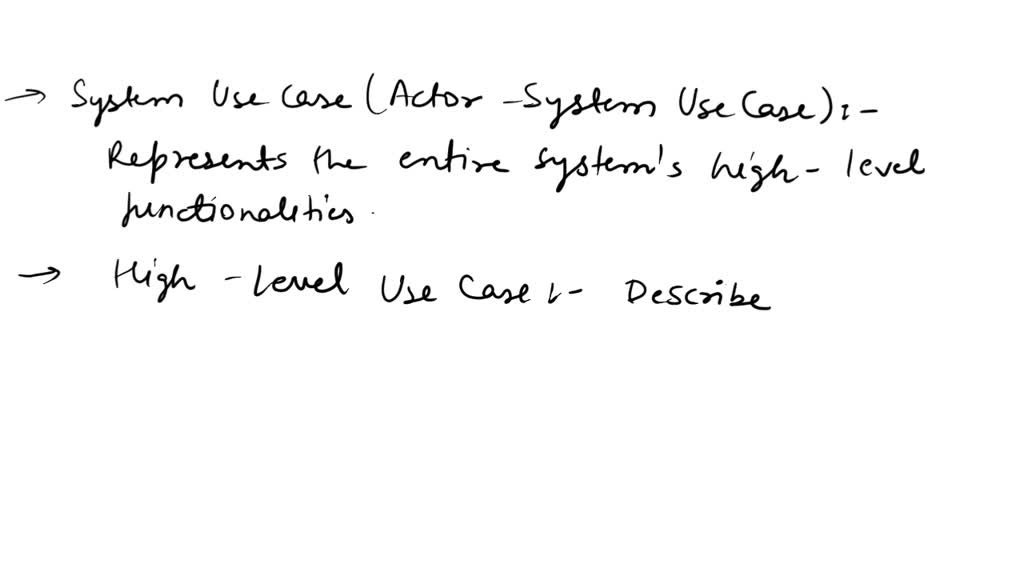 SOLVED: The three levels of Use Case abstractions are: 1. Actor-system ...