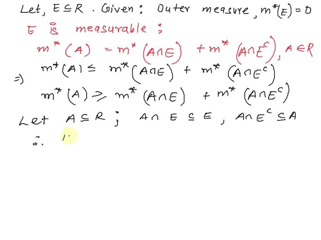 SOLVED: Show that any function defined on a set of measure zero is ...