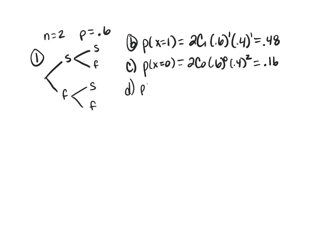 Consider A Binomial Experiment With Two Trials And P 06 A Which Of The Following Tree 5809