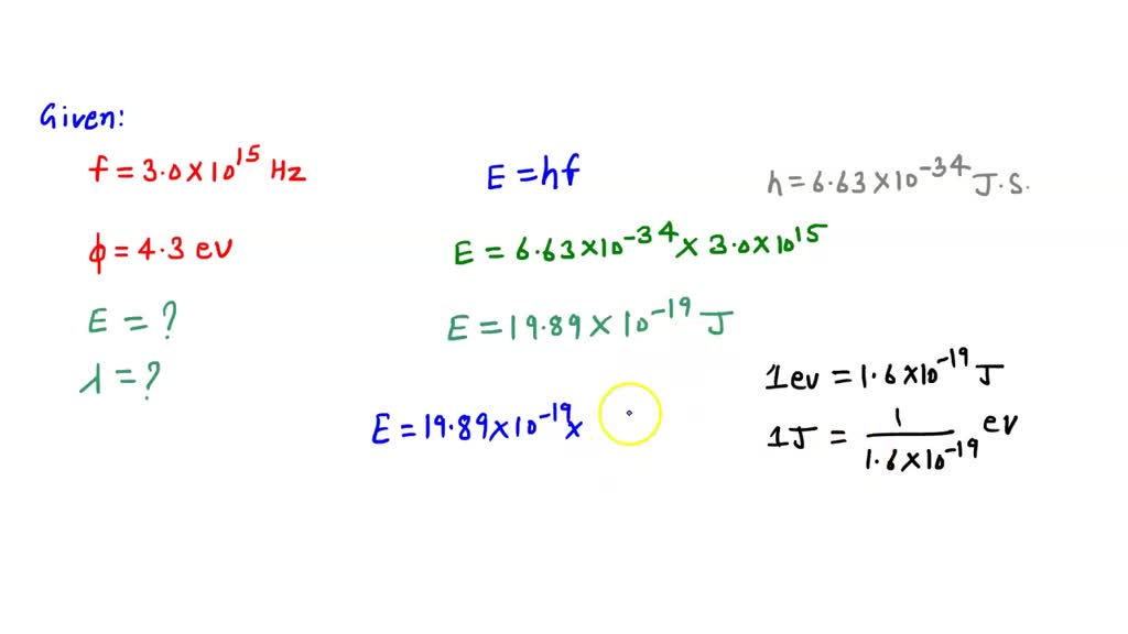 SOLVED: Photons with a frequency of 3.0 × 10^15Hz shine on a piece of ...