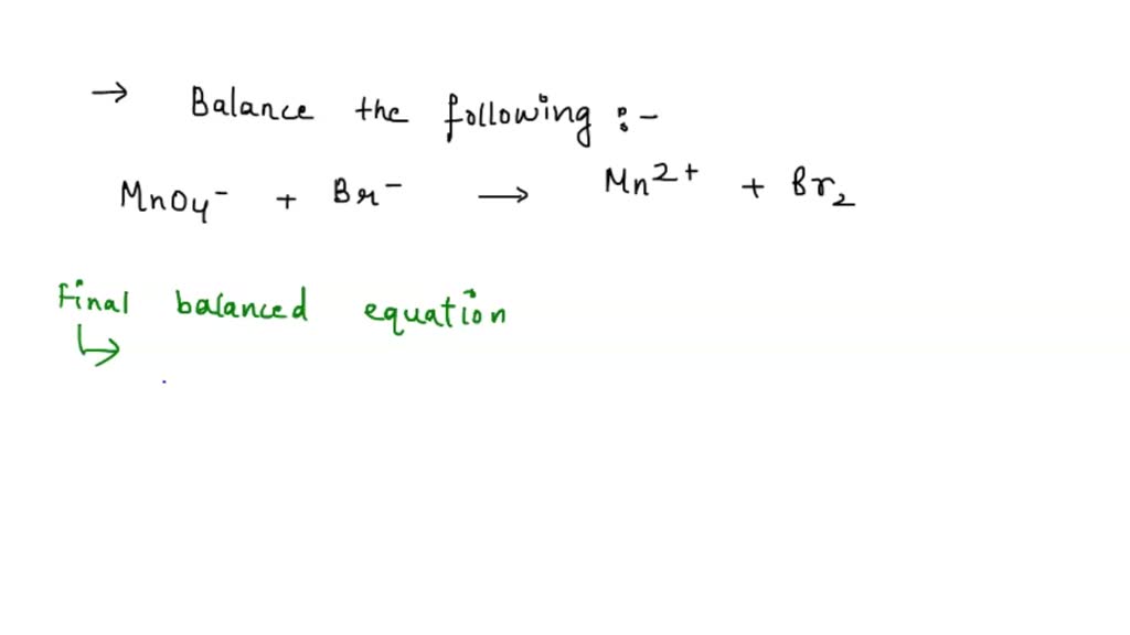 SOLVED: Complete and balance the following redox equation. The sum of ...