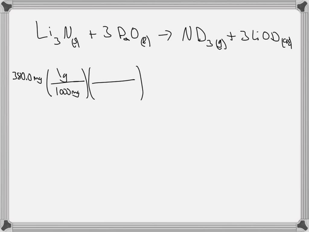 SOLVED: Lithium nitride reacts with water to produce ammonia and ...