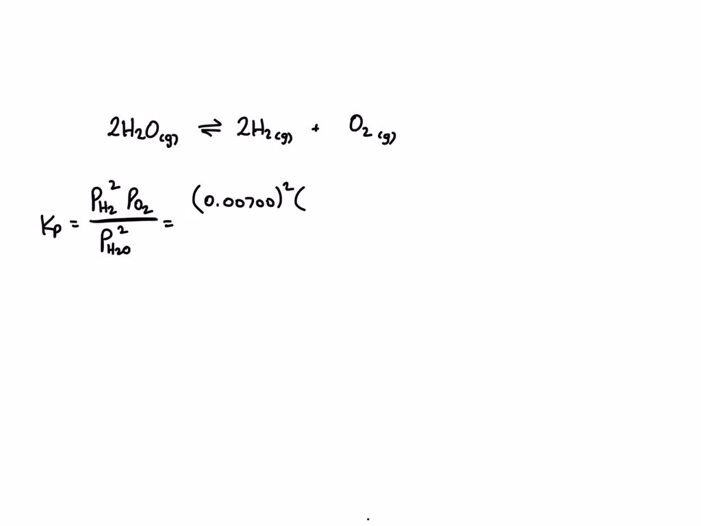 SOLVED: The elementary reaction 2H2O(g)â‡Œ2H2(g)+O2(g) proceeds at a ...