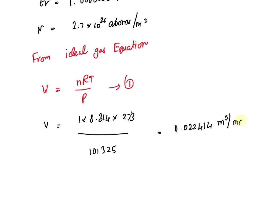 SOLVED: 4. At a particular temperature To and pressure Po, a helium gas contains N. atoms per ...