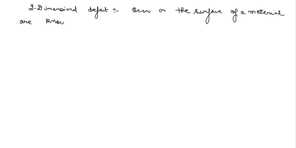 SOLVED: We have 3 types of imperfection or defects in crystal : point ...