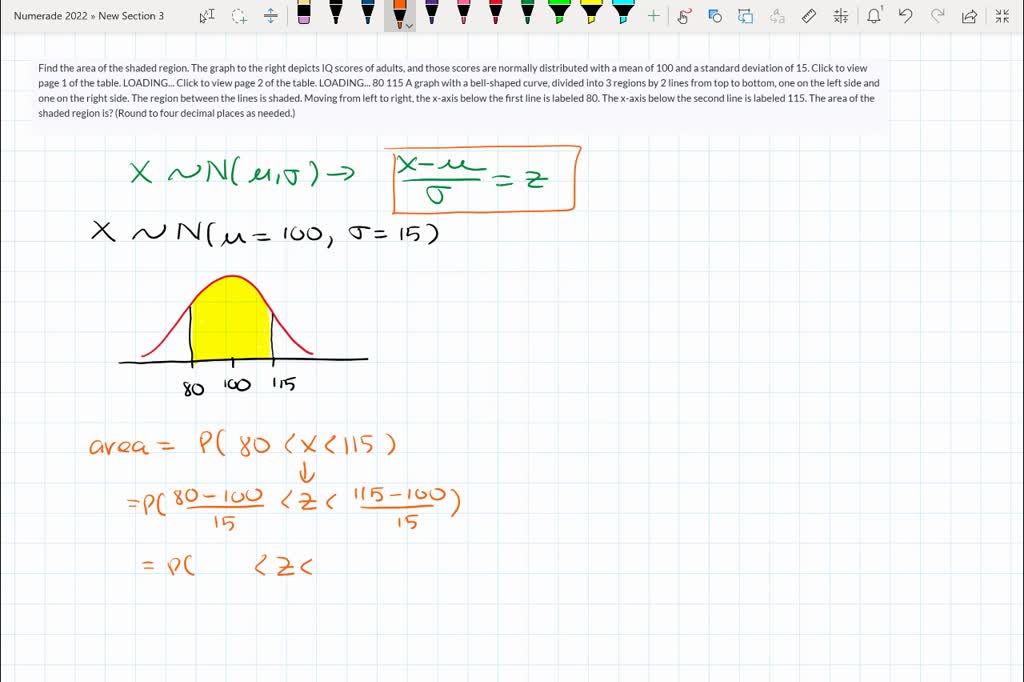 SOLVED: Find the area of the shaded region. The graph to the right ...