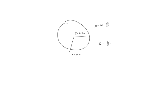 sphere radius 12 cm a solid nonconducting has a charge of uniform ...
