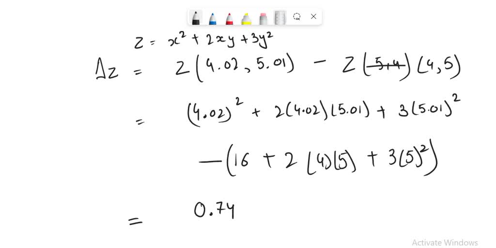 SOLVED: Problem 5: Find the differential dz of the function 2zv + 3v^7 ...