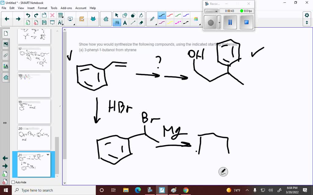 SOLVED: Show how you would synthesize the following compound. You may ...