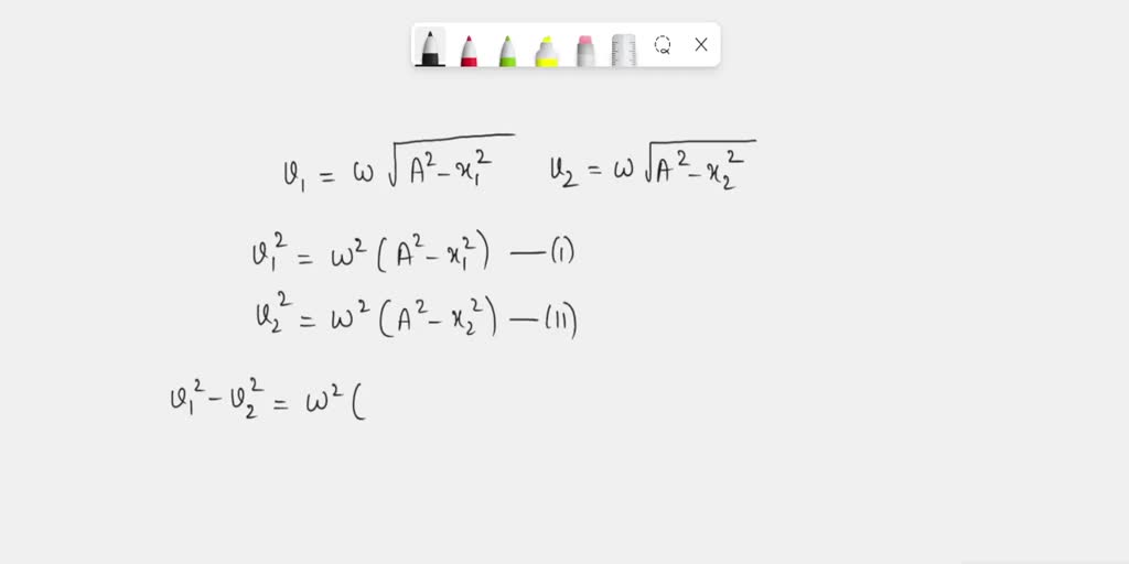 SOLVED: A particle is executing SHM along y - axis such that its velocities are v1 and v2 at ...