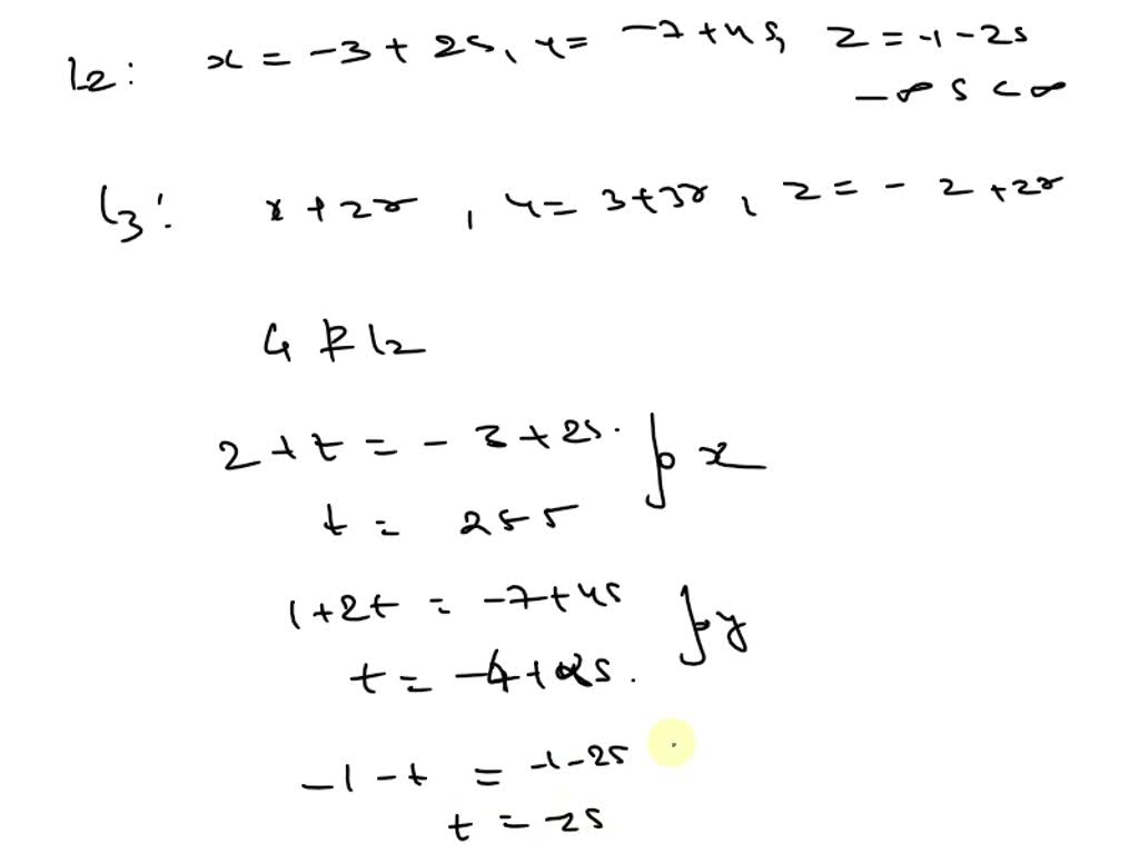 SOLVED: Given two lines in space, either they are parallel, they ...
