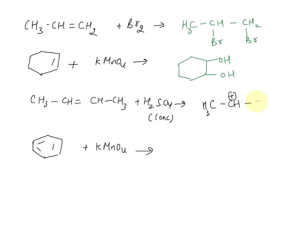 Below are four organic compounds. The reagent shown is added to the ...