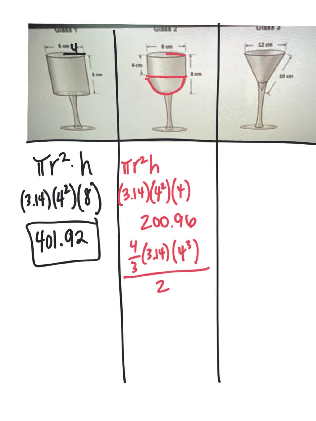 SOLVED: This picture shows three glass measurements, all in centimeters ...