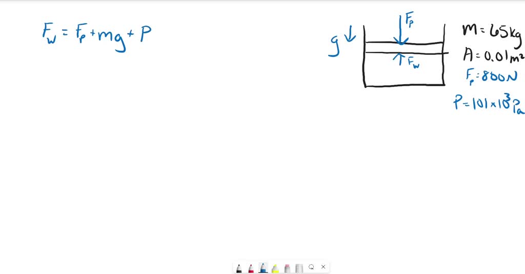 SOLVED: 1.34 A piston/cylinder with a cross-sectional area of 0.01 m2 ...