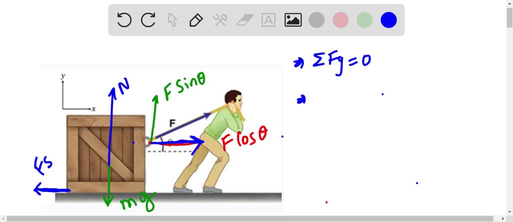 SOLVED: (8%) Problem 2: A crate sits on a rough surface. Using a rope, a man applies a force to ...