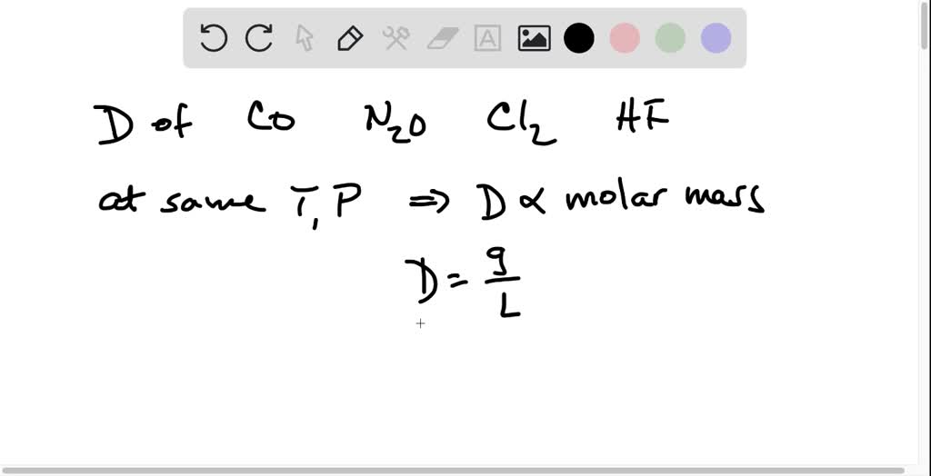 SOLVED: Rank the following gases from least dense to most dense at1.00 ...