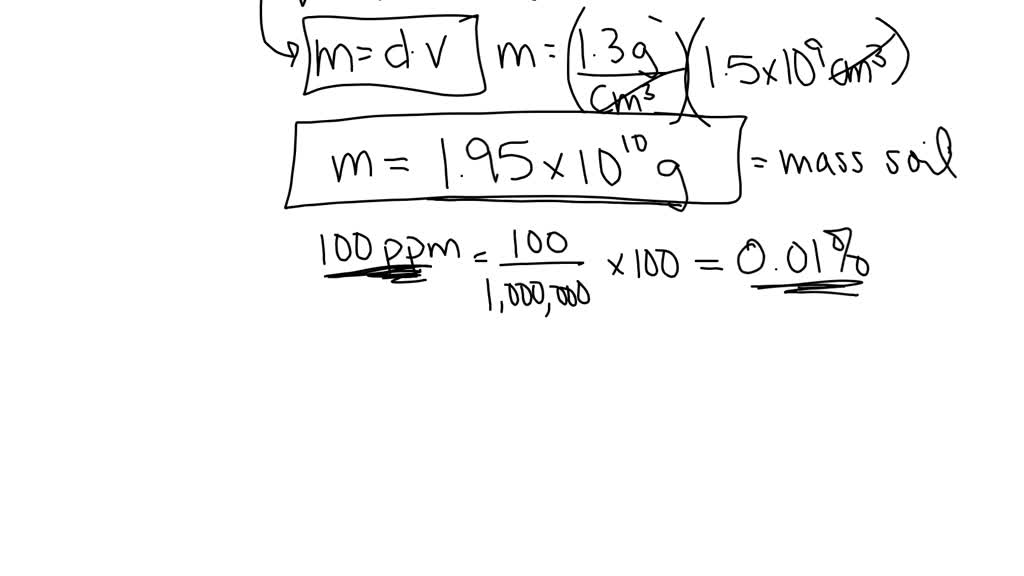 SOLVED: A soil was sampled to a depth of 6 inches (15 cm). The dried ...