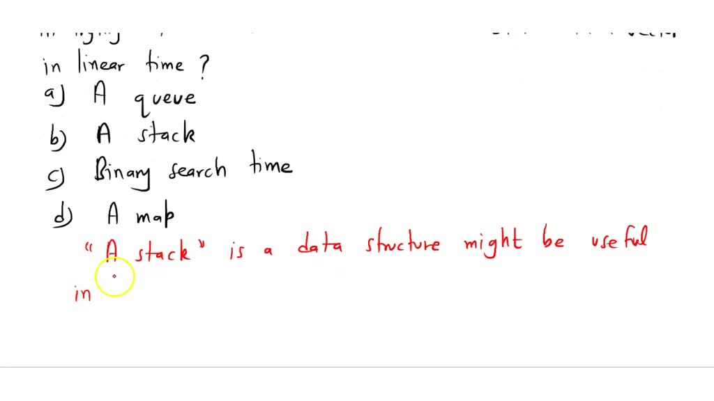 SOLVED: a. To implement undo button in word processor software: - Stack ... SOLVED: a. To implement undo button in word processor software: - Stack ...