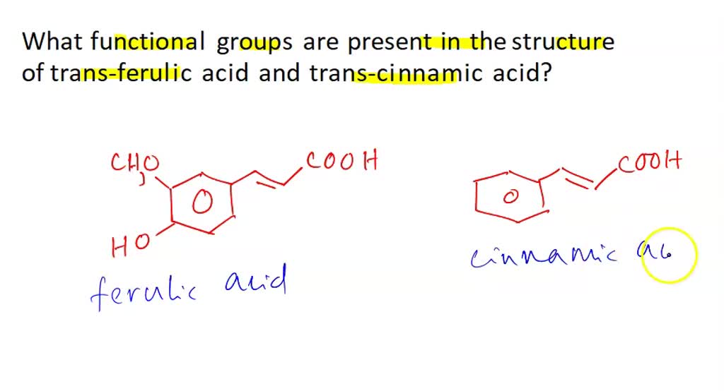 SOLVED: What functional groups are present in the structure of trans ...