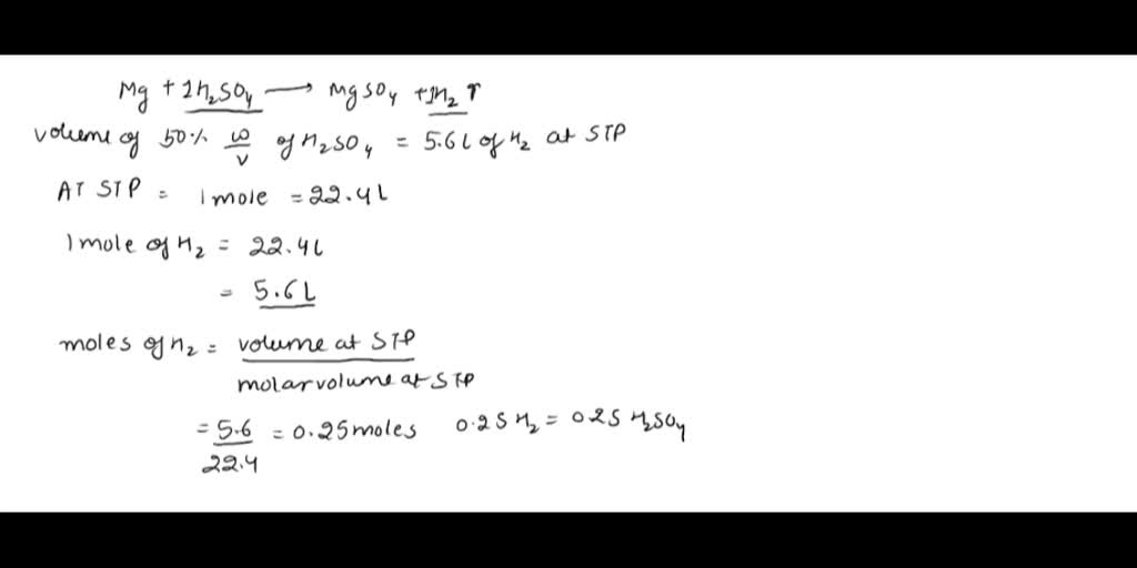 SOLVED: What is the volume of 50% (w/v) H2SO4 required for the ...