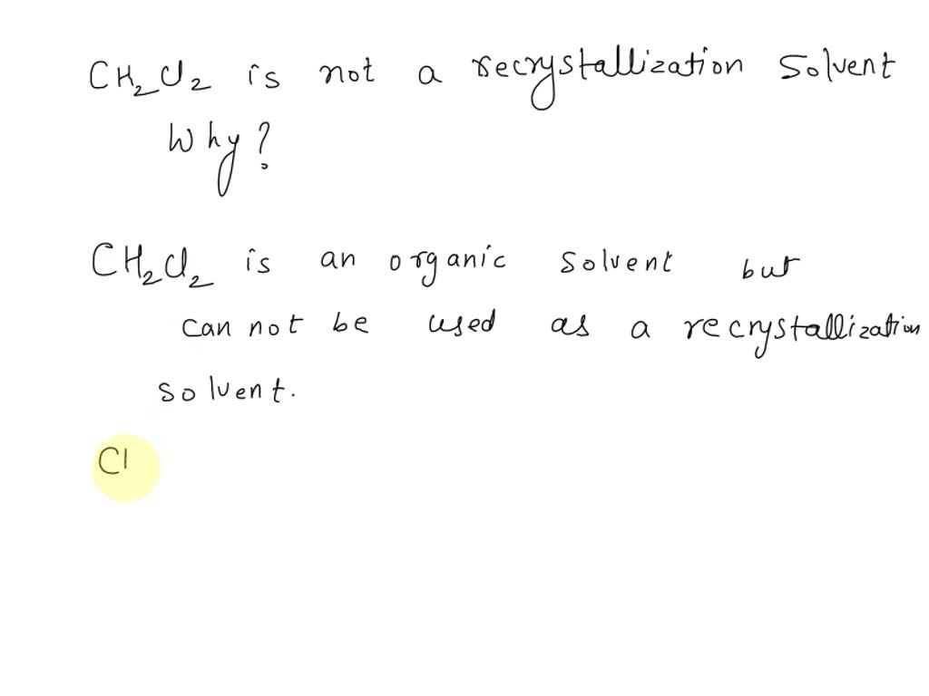 SOLVED: After several solubility tests, it was found that the organic ...