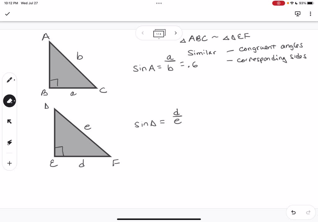 SOLVED: Triangle ABC is similar to trinagle DEF. Angle B has a measure ...