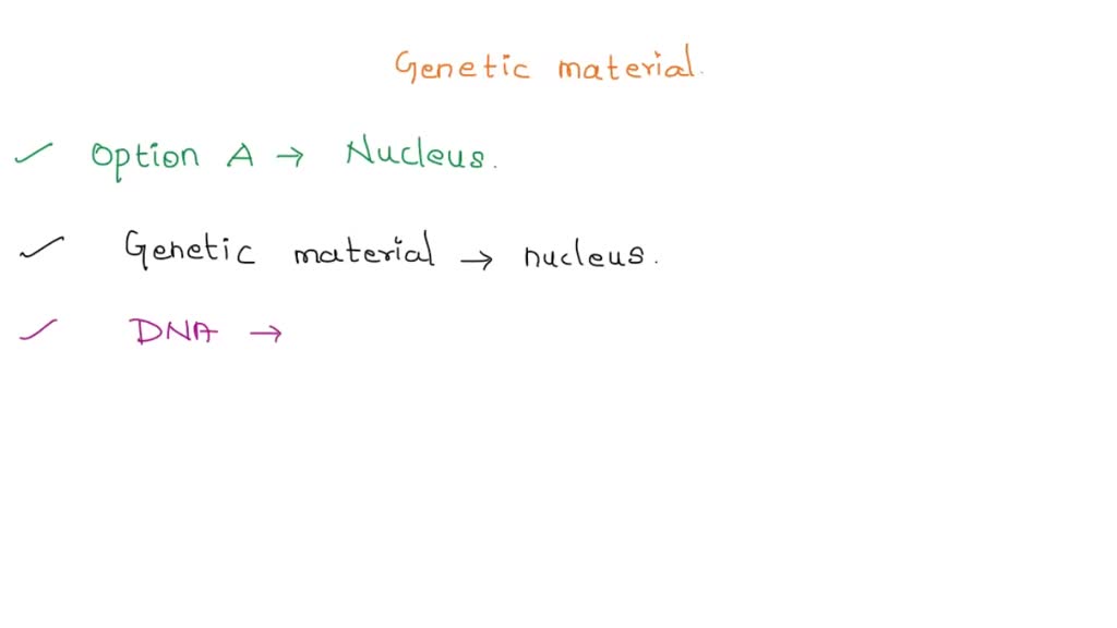 SOLVED: The genetic material of the cell is stored inside which ...