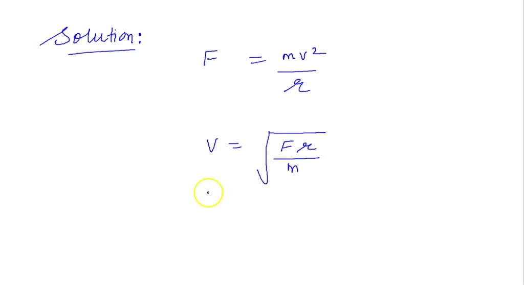 SOLVED: " A particle of mass M moves with constant speed along a circular path of radius r under ...