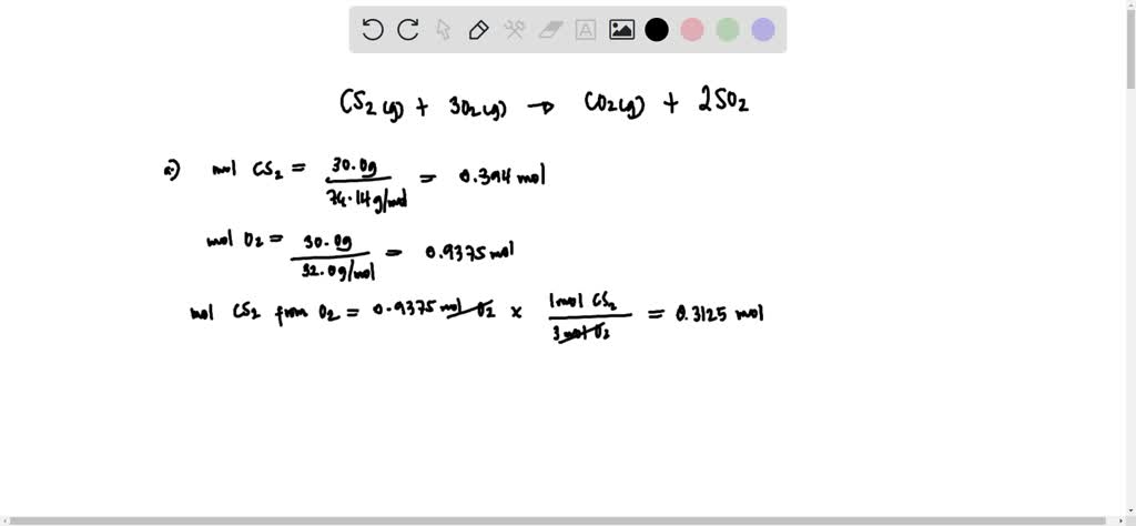 SOLVED: For each of the following reactions, 30.0g of each reactant is present initially: 1 ...
