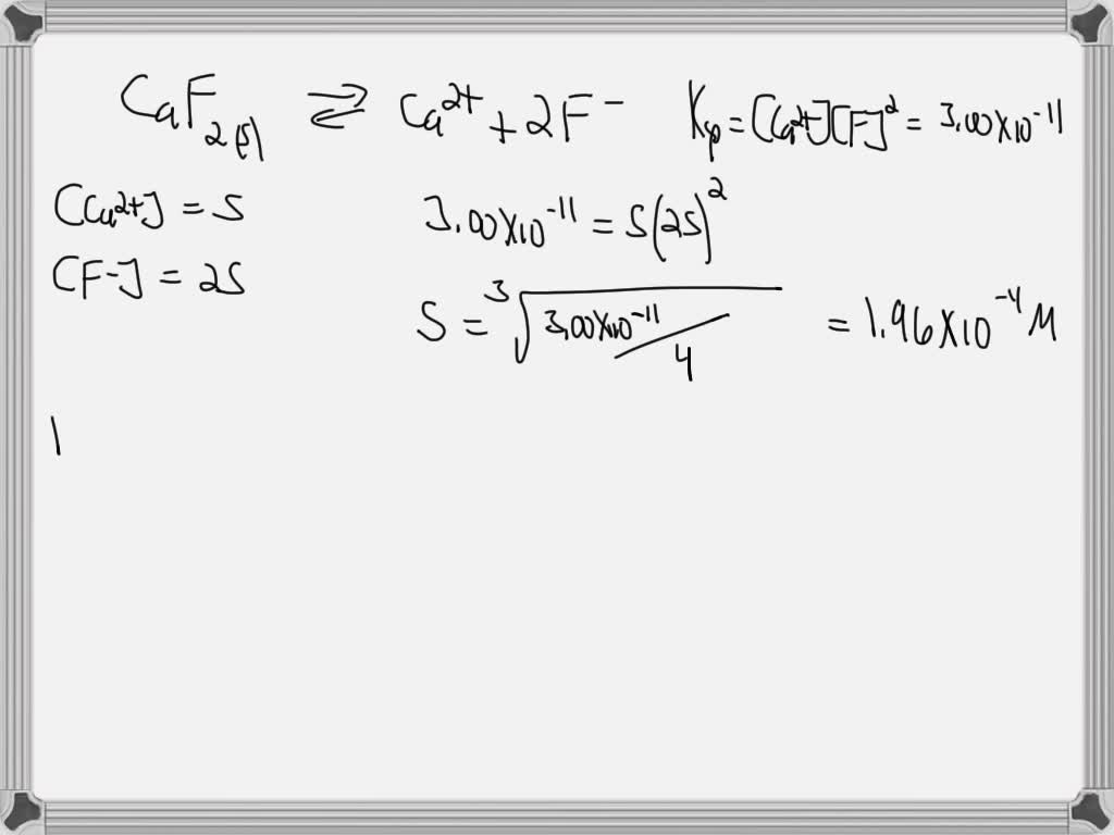 SOLVED: Find the equilibrium concentration of fluoride ions in pure ...