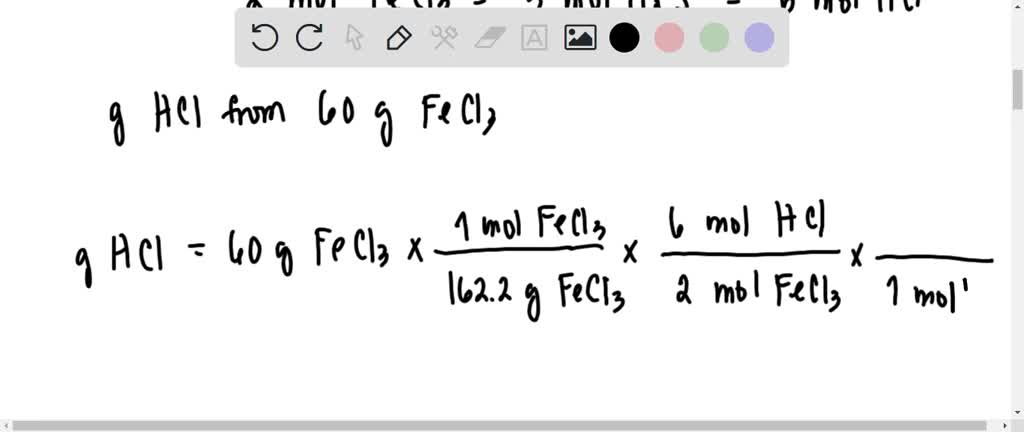 SOLVED: 1) Consider the following reaction: 2 Fe(s) + 6 HCl(aq) → 2 ...