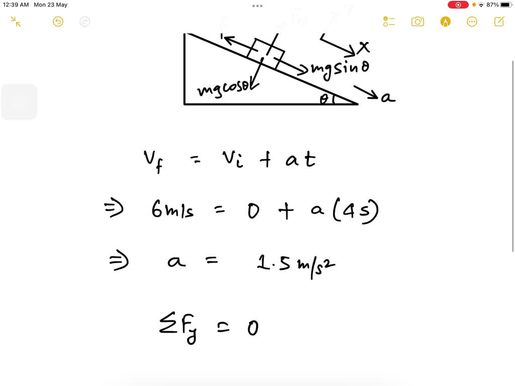 SOLVED: A 5-kg block begins from rest and slides down an inclined plane with an angle of ...