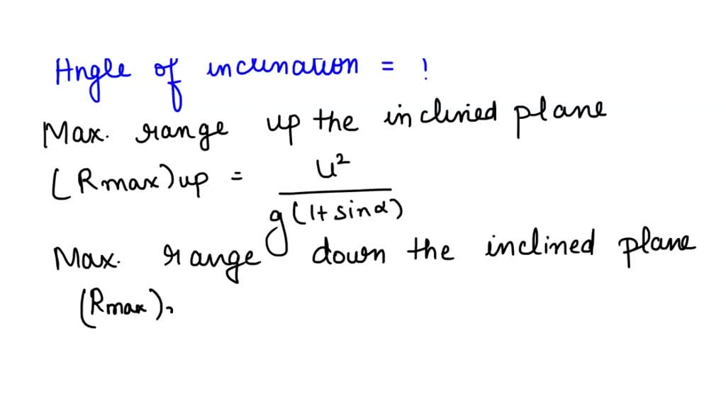 SOLVED: For a given velocity of projection from a point on the inclined ...