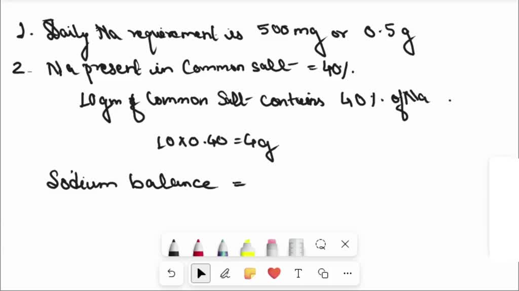 SOLVED: In a healthy individual with a daily requirement of 500 mg ...