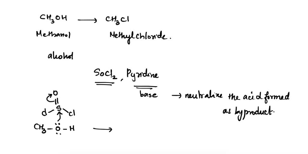 What reagents can be used to convert methanol to methyl chloride? Cl2 ...