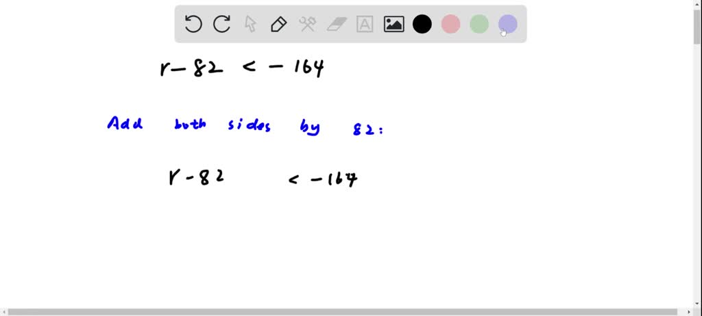 SOLVED: Question Translate and solve: eighty-two less than r is less ...