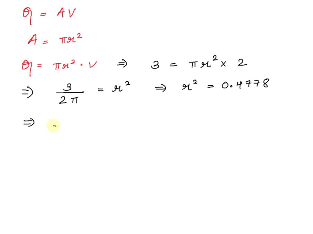 SOLVED: The flow rate of water through a pipe is given by the formula Q ...
