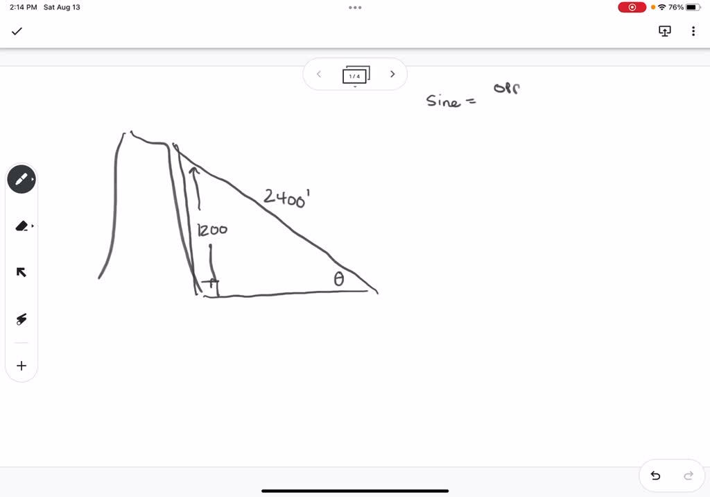 SOLVED: 'You are skiing down mountain with vertical height of 1200 feet ...