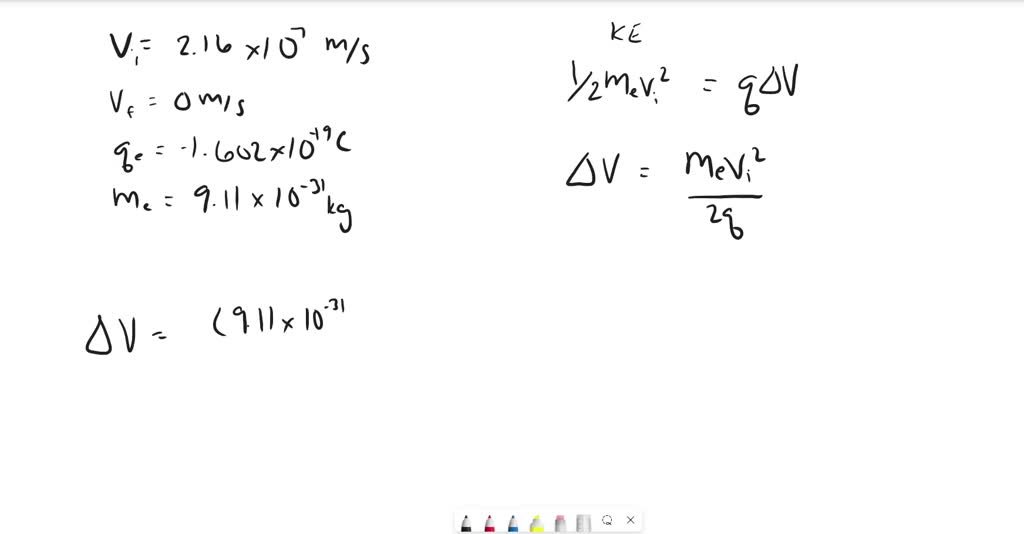 Solved A Find The Electric Potential Difference Δve Required To Stop