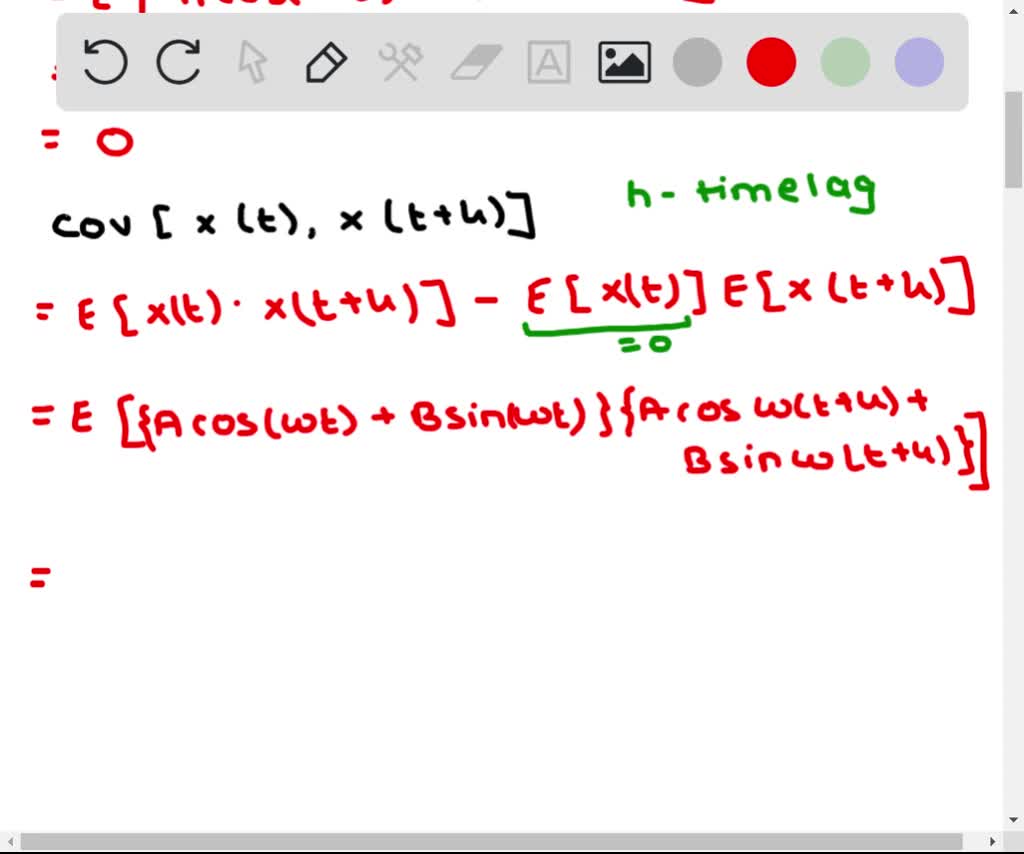 SOLVED: Consider the discrete-time process: X(t) = Acos(wt) + Bsin(wt ...
