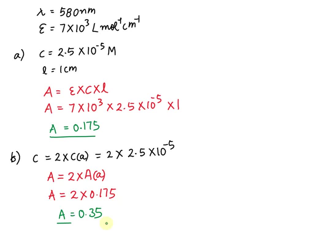 At 580 nm, the wavelength of its maximum absorption, the complex Fe(SCN ...