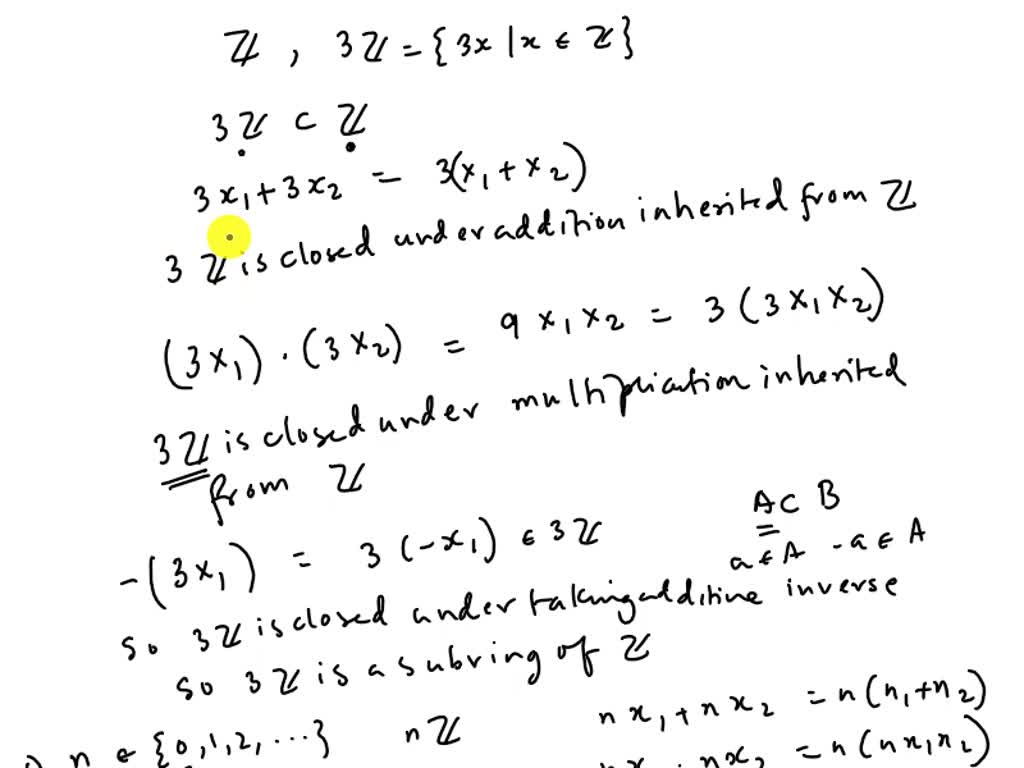 SOLVED: (a) Let 3Z denote the set of all multiples of 3. In other words ...