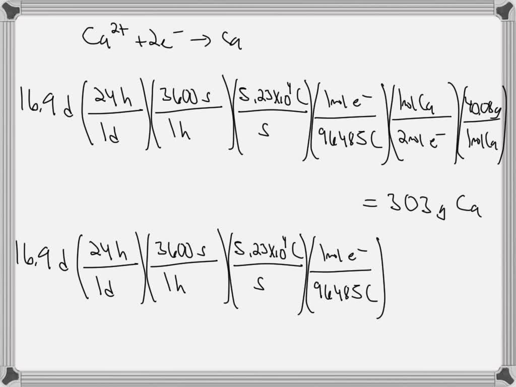 SOLVED: A current of 5.23×104 A is passed through an electrolysis cell ...