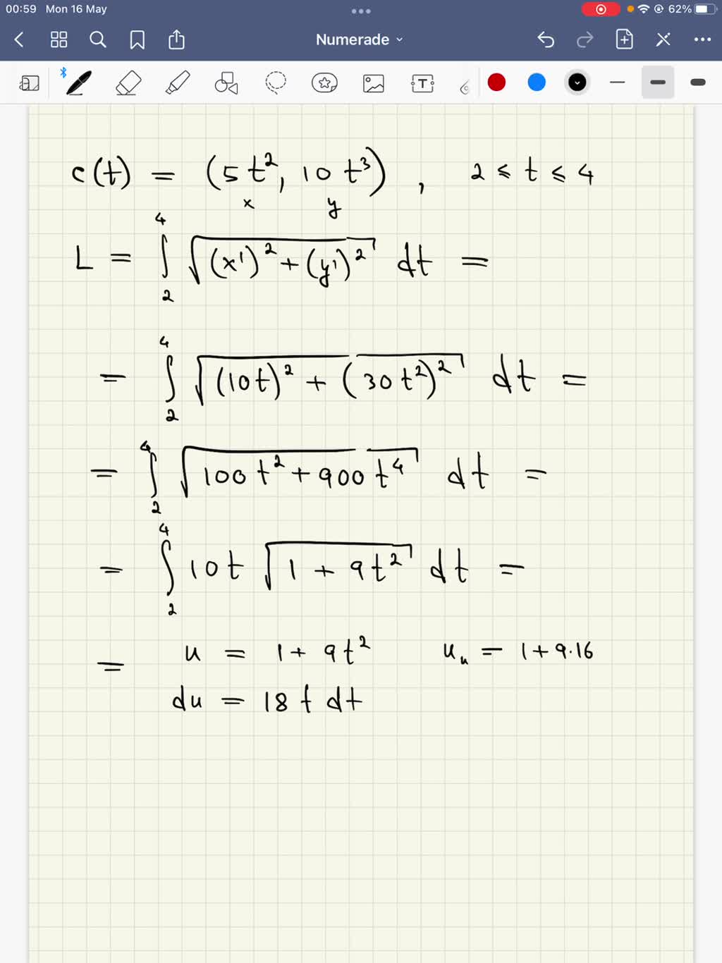 SOLVED: use Eq. (3) to find the length of the path over the given ...