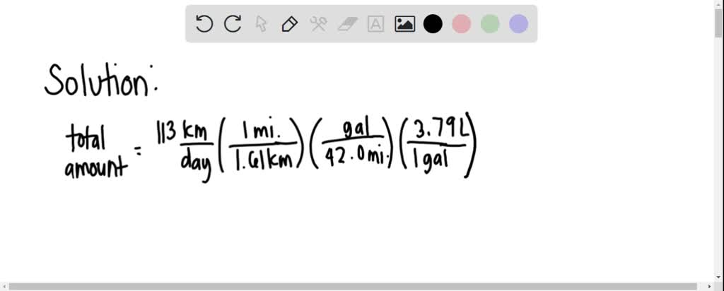 SOLVED: While in Europe, if you drive 113 km per day, how much money ...