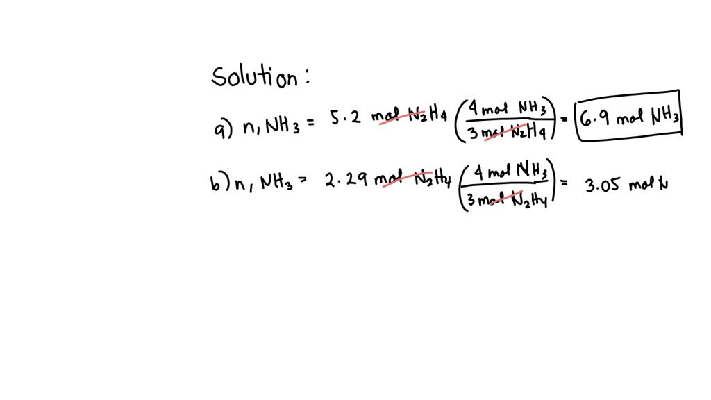 SOLVED: For the reaction shown, calculate how many moles of NH3 form when each amount of ...
