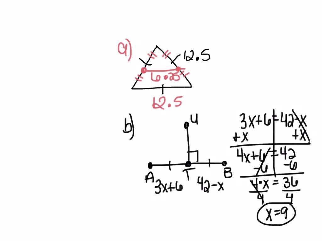 SOLVED: a. Find the length of the midsegment of an equilateral triangle with side lengths of 12. ...