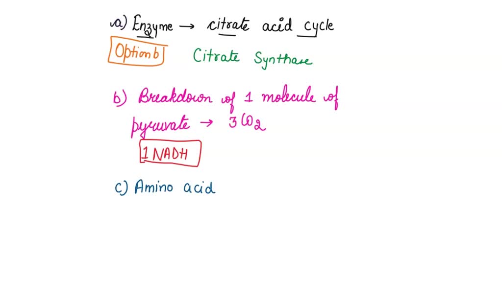 SOLVED: a. Explain what is happening in the citrate shuttle. What is ...