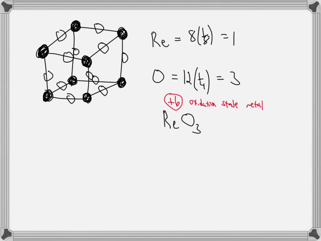 SOLVED: The unit cell of Rhenium Oxide is shown below (Re ions are ...