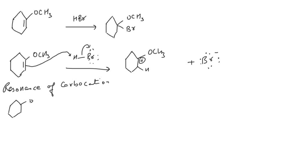 SOLVED: OCH3 Br OCH3 HBr The above reaction proceeds to yield only a ...